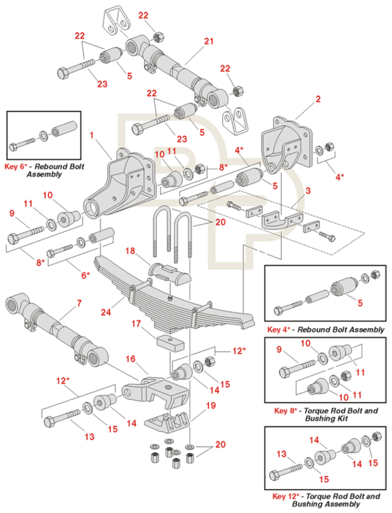 Reyco 102cc Rear Single Axle Truck Schematic41 - Standard Spring
